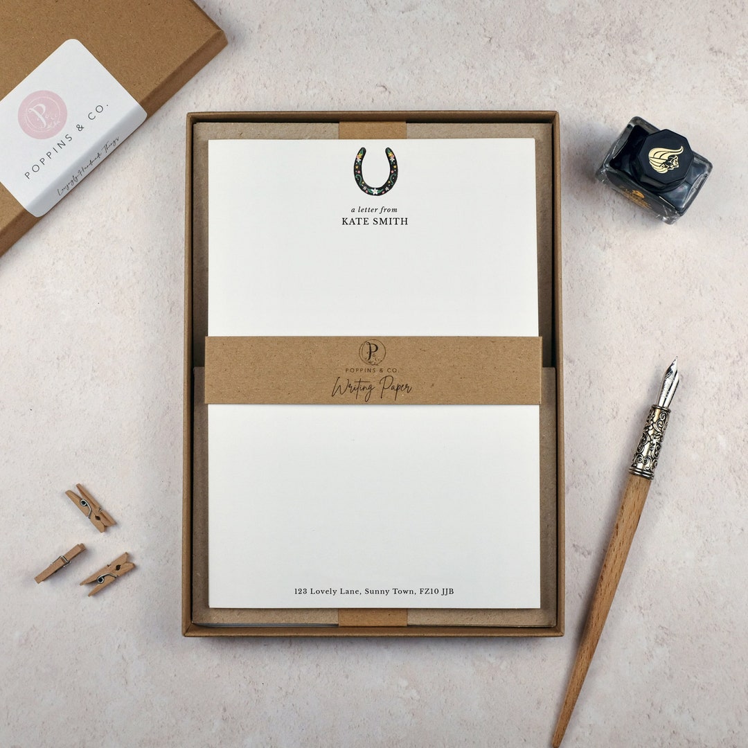 Personalised Writing Paper - Horse Stationery Set - Equestrian Letter ...