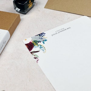 Writing Paper Set Personalised - Winter Floral - Floral Letter Writing ...
