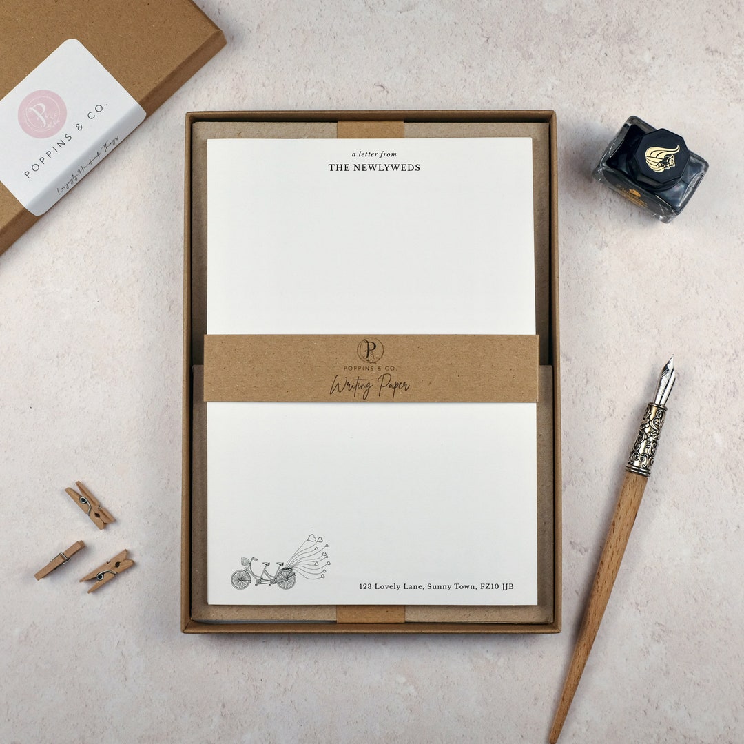 X20 Writing Paper Set personalised His & Hers Writing Paper Tandem Bike ...