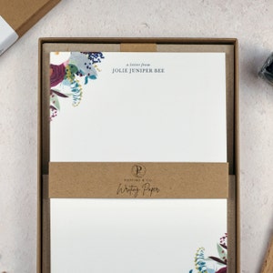 Writing Paper Set Personalised - Winter Floral - Floral Letter Writing ...
