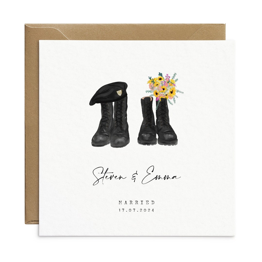 Personalised Military Wedding Card or Engagement Card for Armed Forces ...