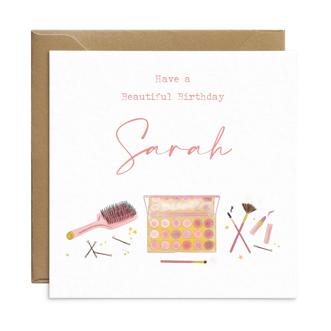 Personalised Makeup Birthday Card for Someone Special - for Her 18th ...
