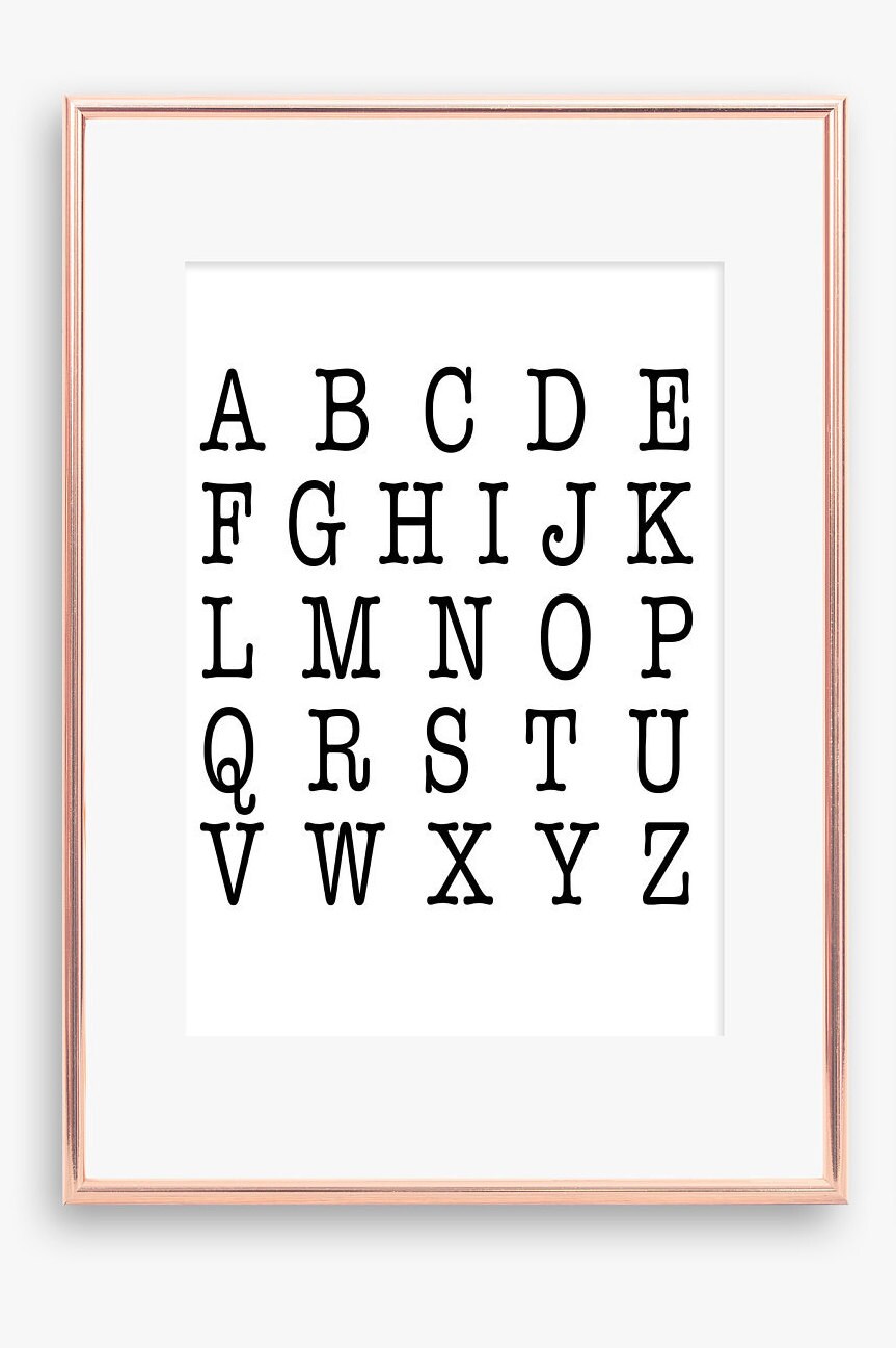 Alphabet Printable Nursery Art ABC Print Upper Case Alphabet - Etsy