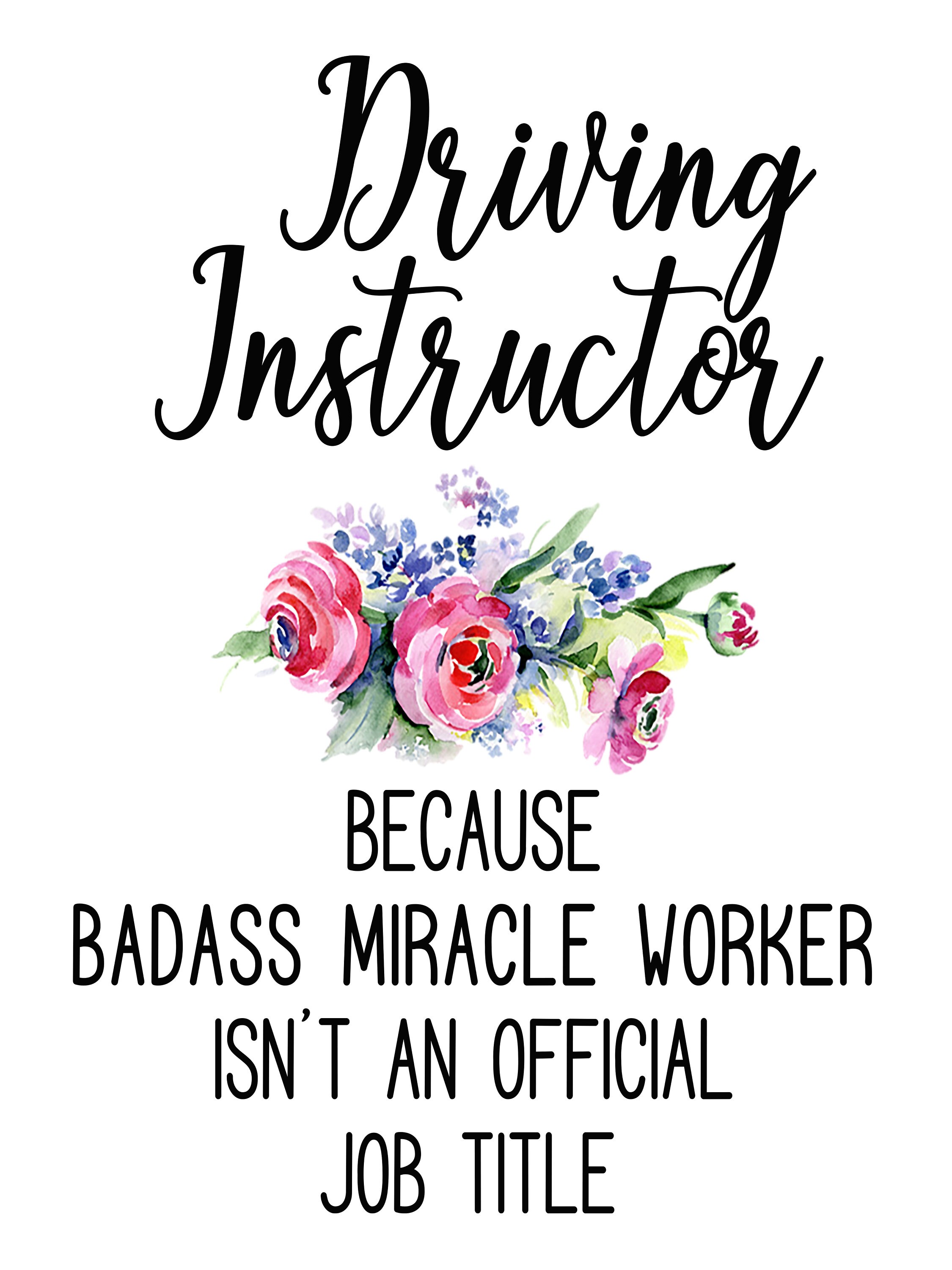 Driving Instructor Badass Miracle Worker Digital Print - Etsy