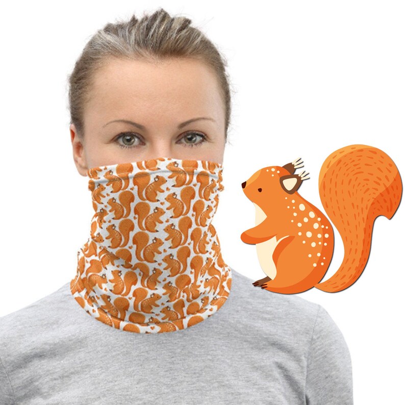 squirrel-face-mask-cute-squirrel-neck-gaiter-face-mask-cover-etsy