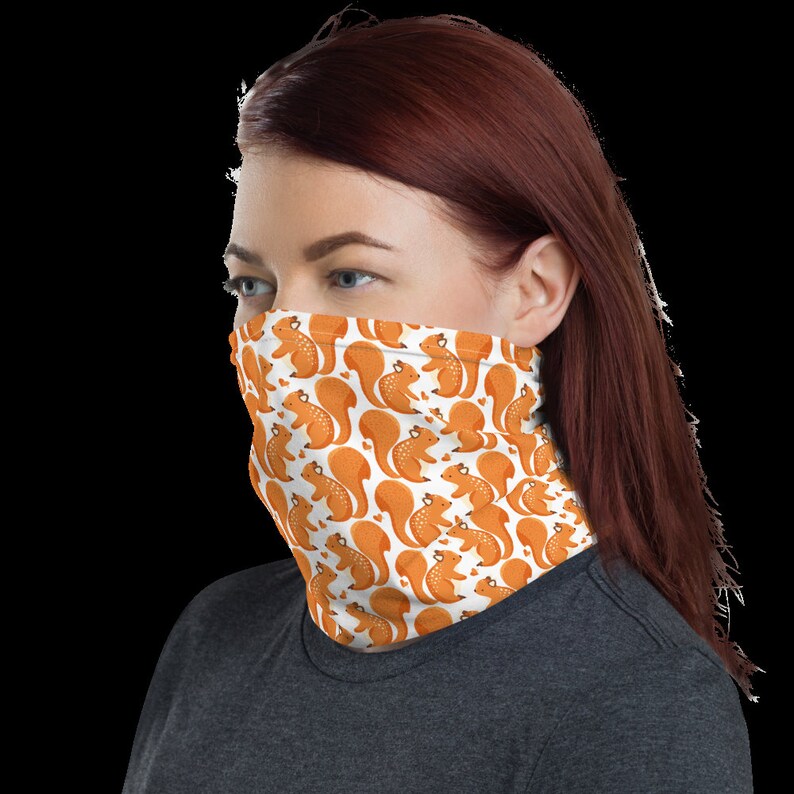 Squirrel Face Mask Cute Squirrel Neck Gaiter Face Mask Cover Etsy