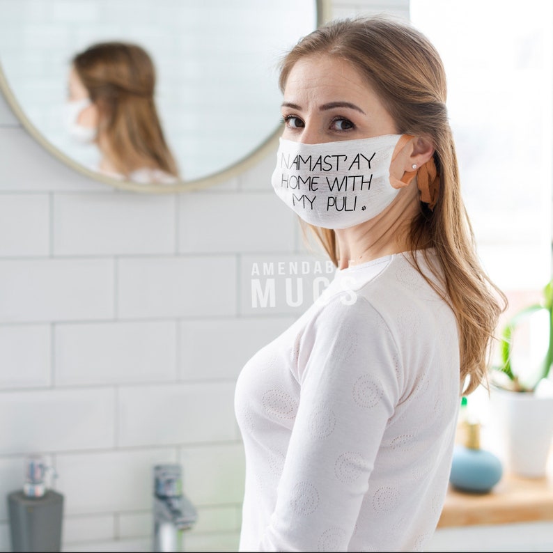 Puli Mask Puli Gift Namastay Home With My Puli Face Mask - Etsy