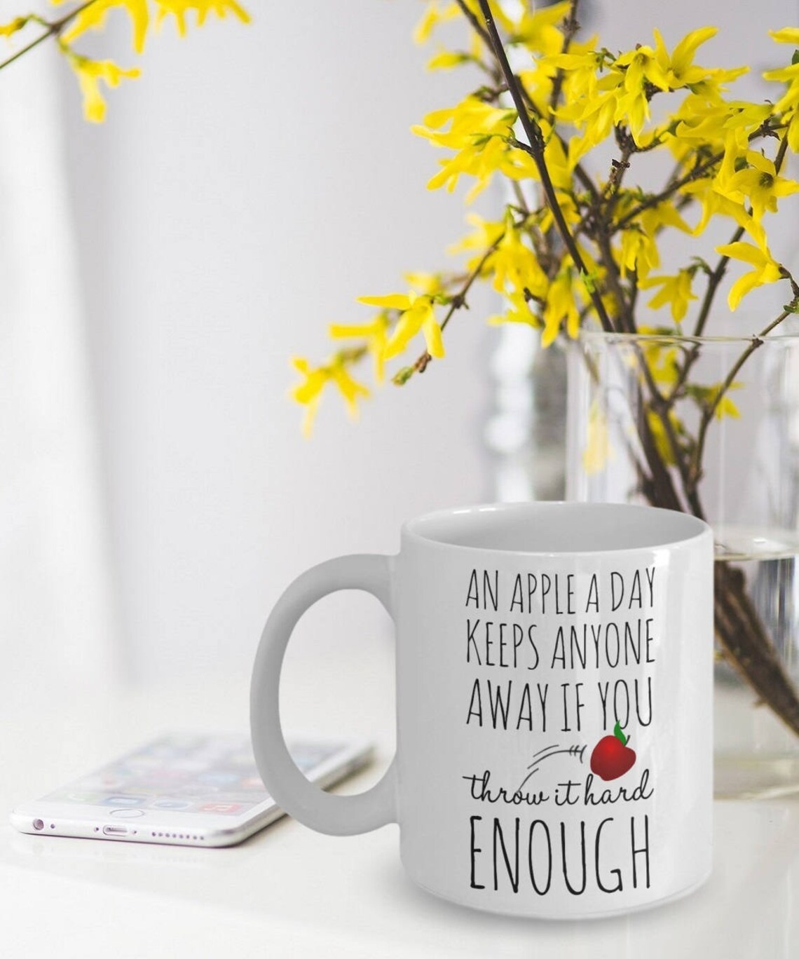 Apple Mug an Apple A Day Mug Funny Apple Mug Apple Gifts - Etsy