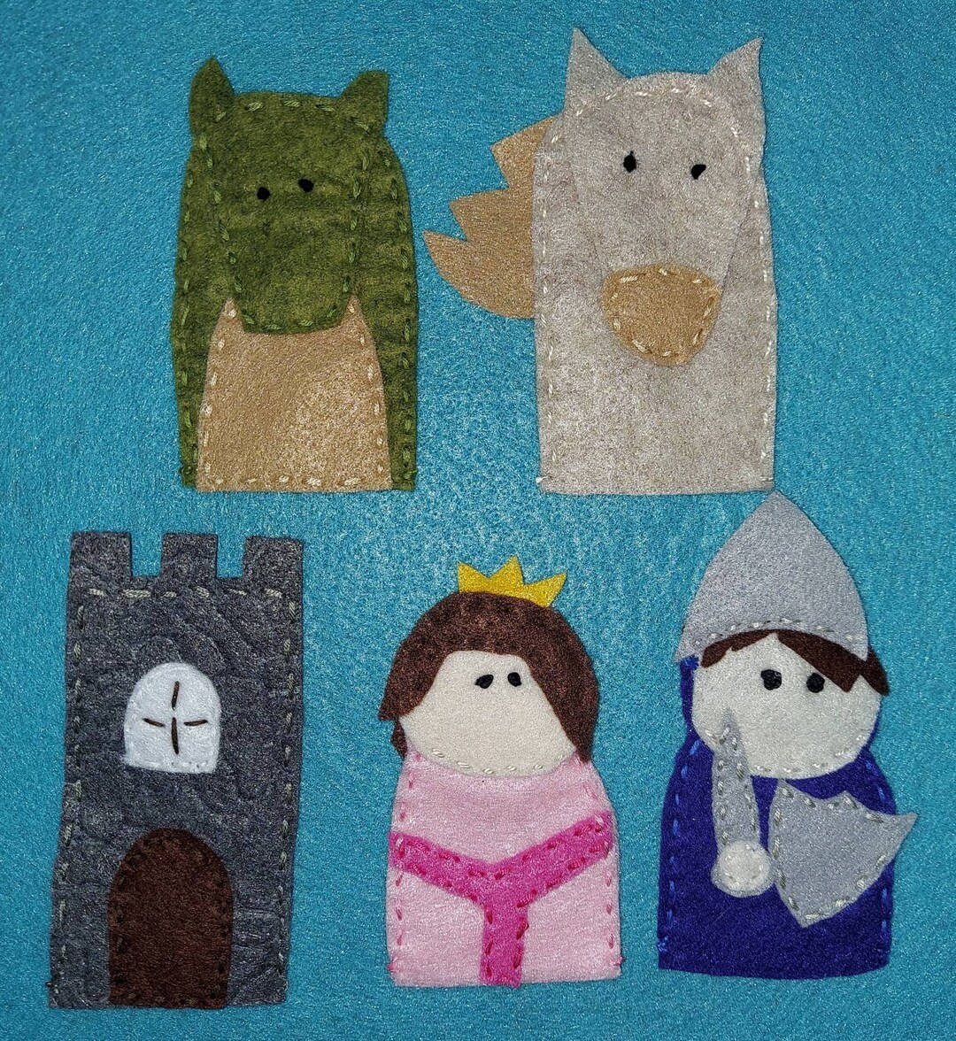 A Knight's Tale Finger Puppets! Princess , Prince, Horse , Dragon and ...