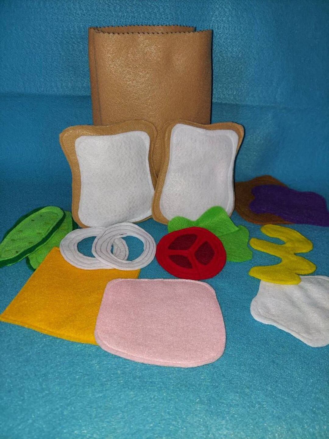 Pretend Play Food 15 Piece Set Felt Lunch Bag and Sandwhich - Etsy