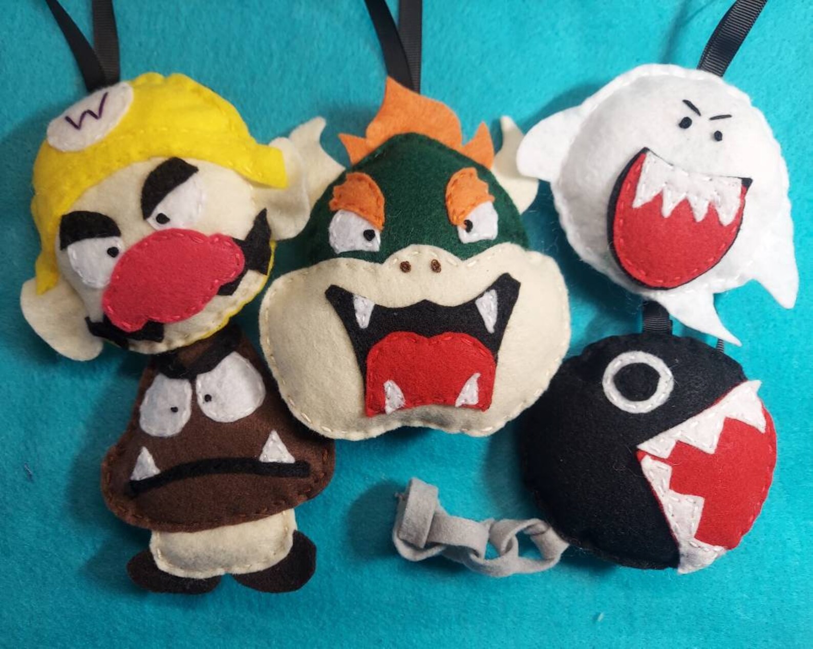 Super Mario World Baddies Ornaments Bowser Goomba Wario Boo - Etsy