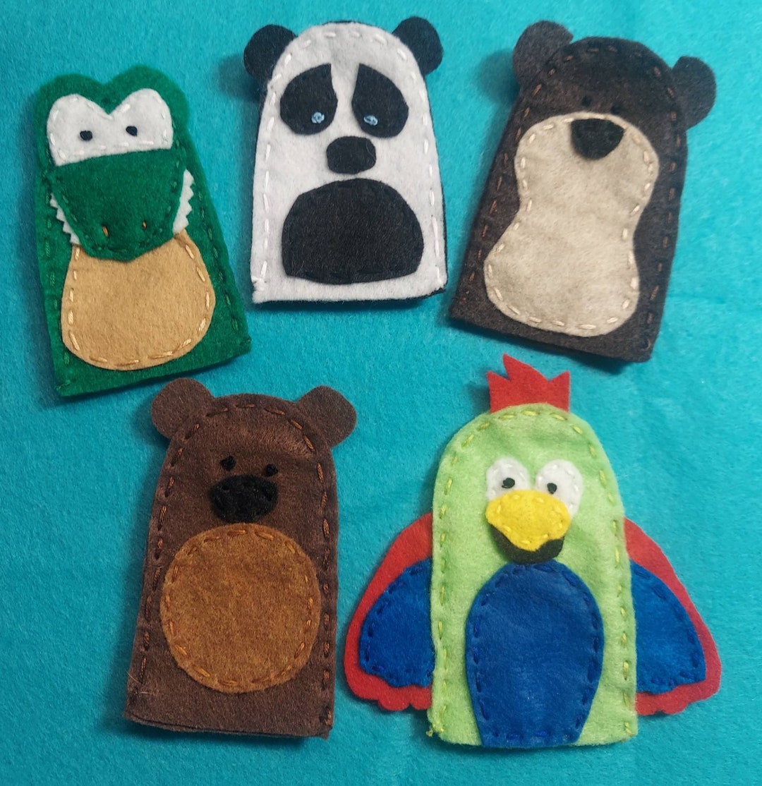 Zoo Animals Finger Puppet Set of Five - Etsy