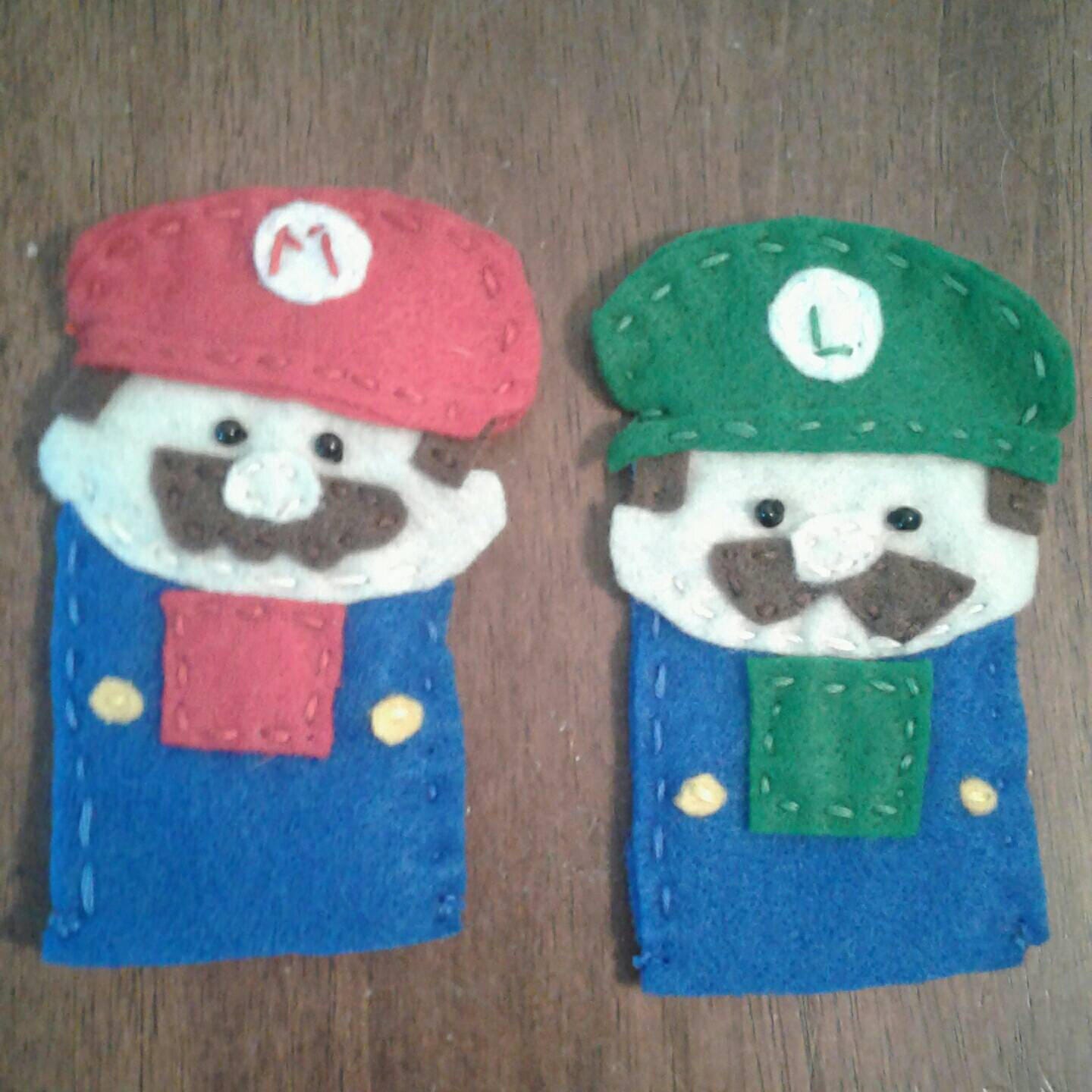Mario Bros Inspired Set of 5 Finger Puppets! Mario, Luigi, Princess ...