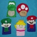 Mario Bros Inspired Set of 5 Finger Puppets! Mario, Luigi, Princess ...