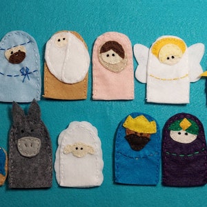 Nativity Finger Puppet Playset With 12 Finger Puppets | Etsy