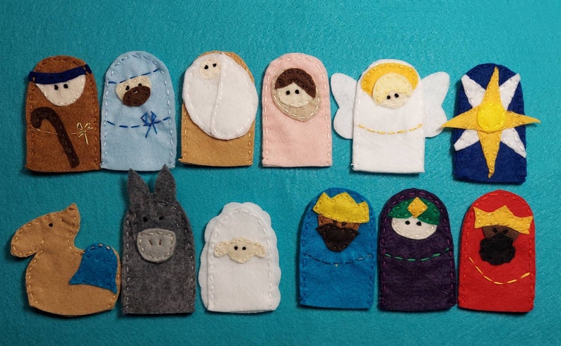 Nativity Finger Puppet Playset With 12 Finger Puppets - Etsy