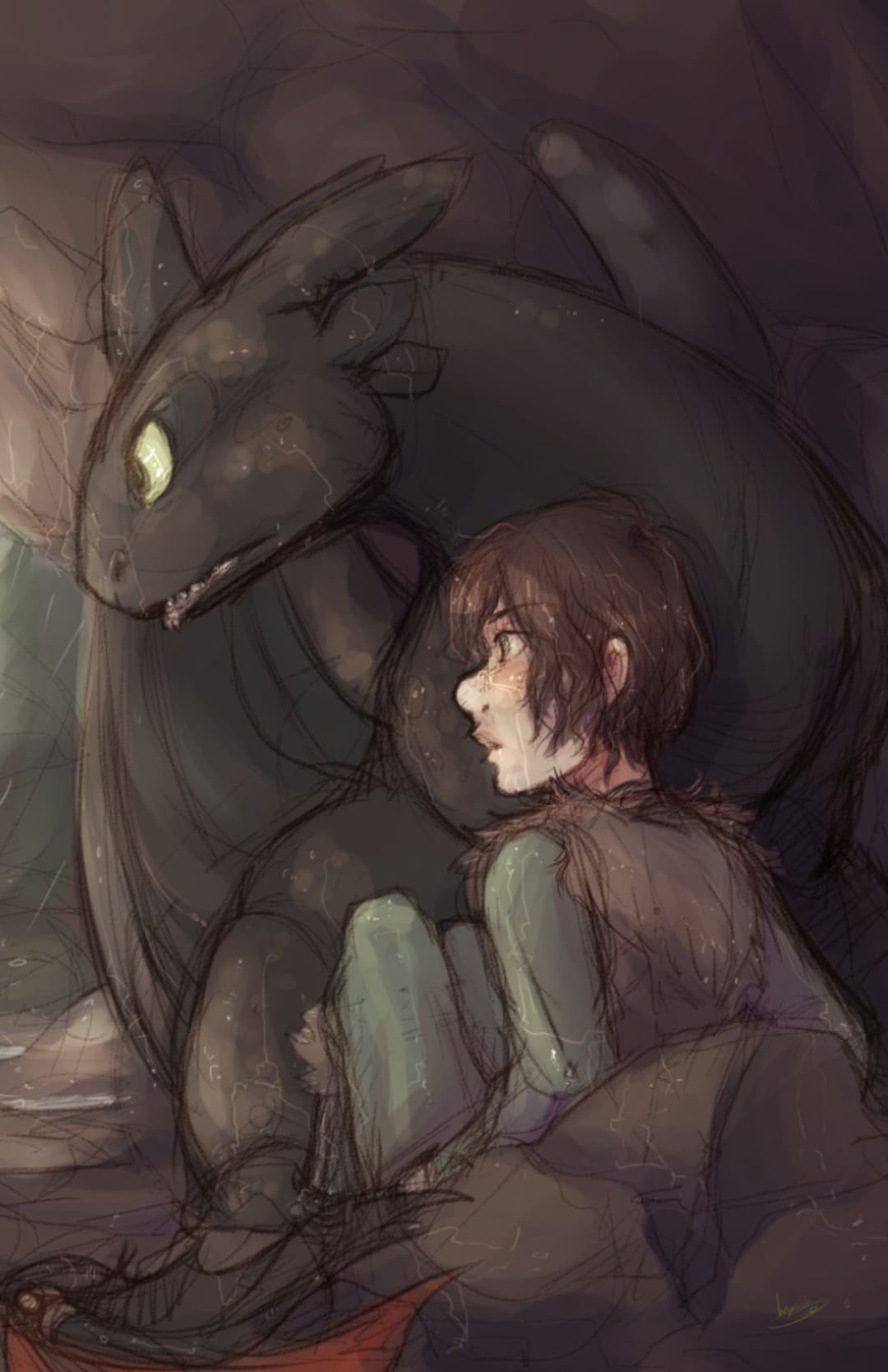 Thunderstorm Hiccup and Toothless How to Train Your Dragon - Etsy