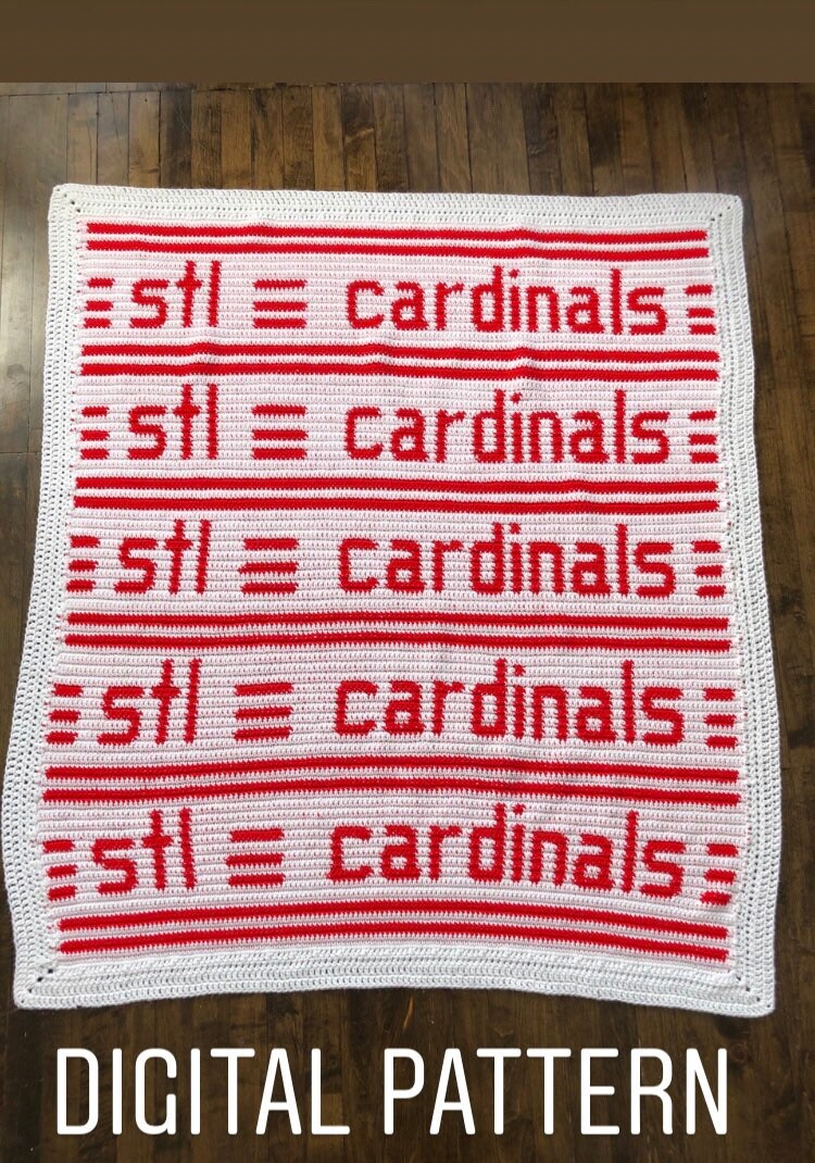 Saint Louis Cardinals Inspired Blanket Pattern, Crochet Afghan Pattern ...