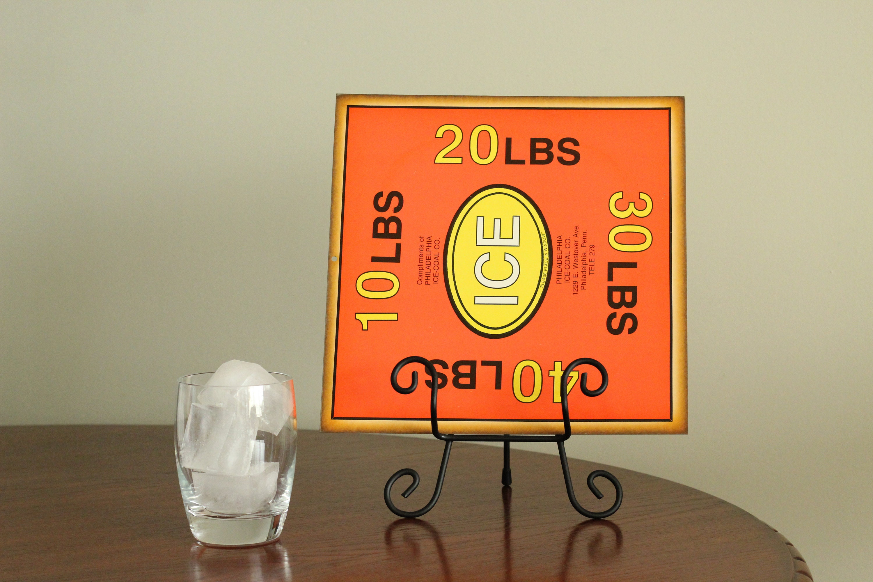 Antique Vintage Ice Card Sign Philadelphia Pennsylvania NOS Ice ...