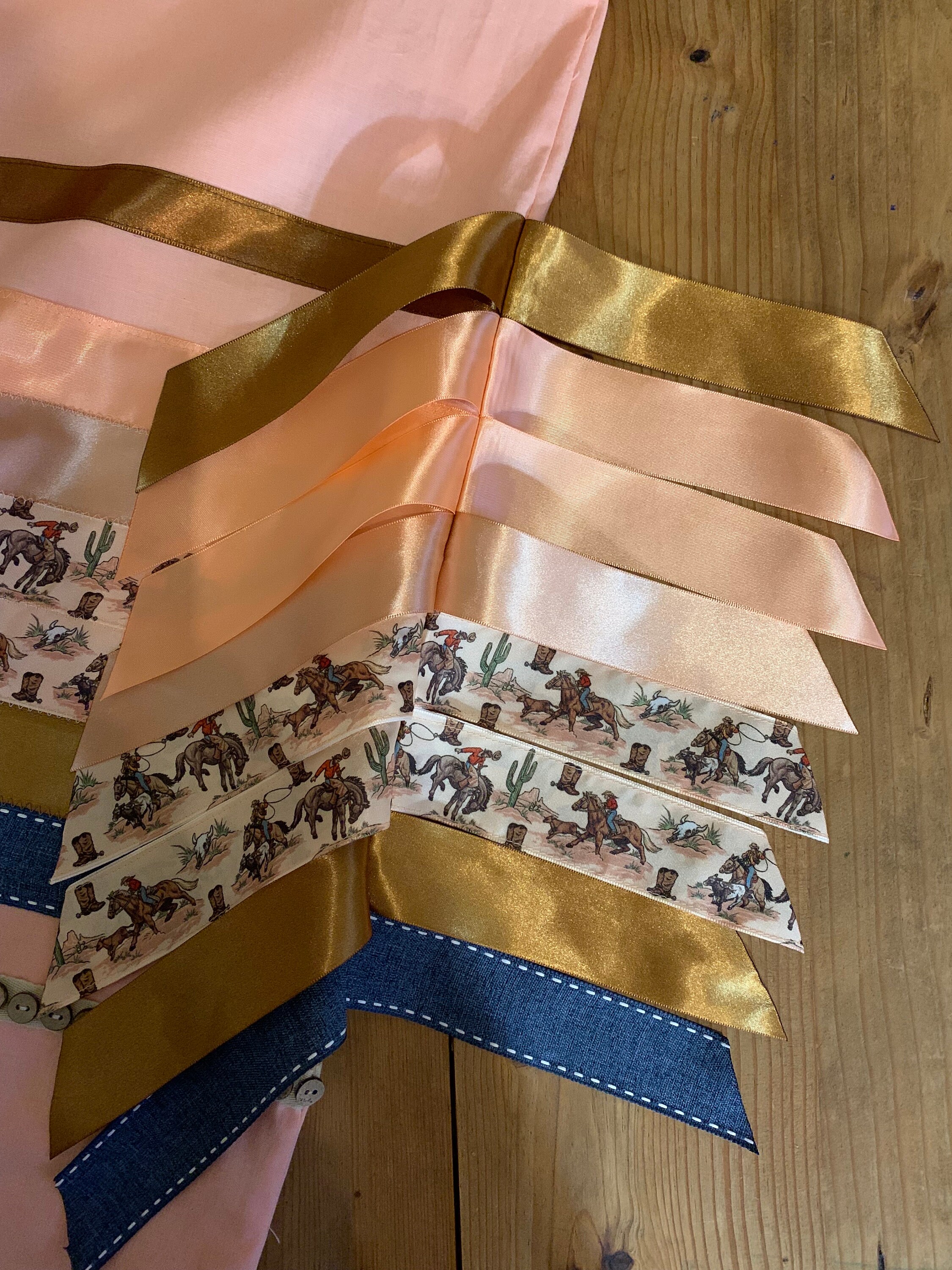 Peach Coral Western Rodeo Cowgirl Ribbon Skirt. - Etsy
