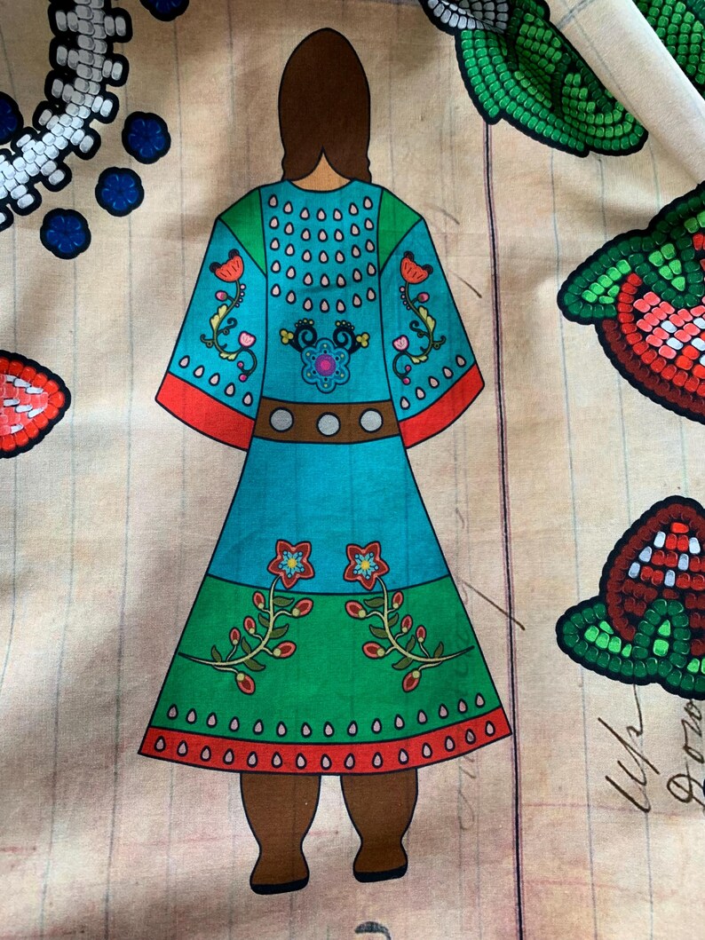 Auntie Gifts Strawberry Sisters Ledger Art Birch Bark Ribbon Skirt - Etsy