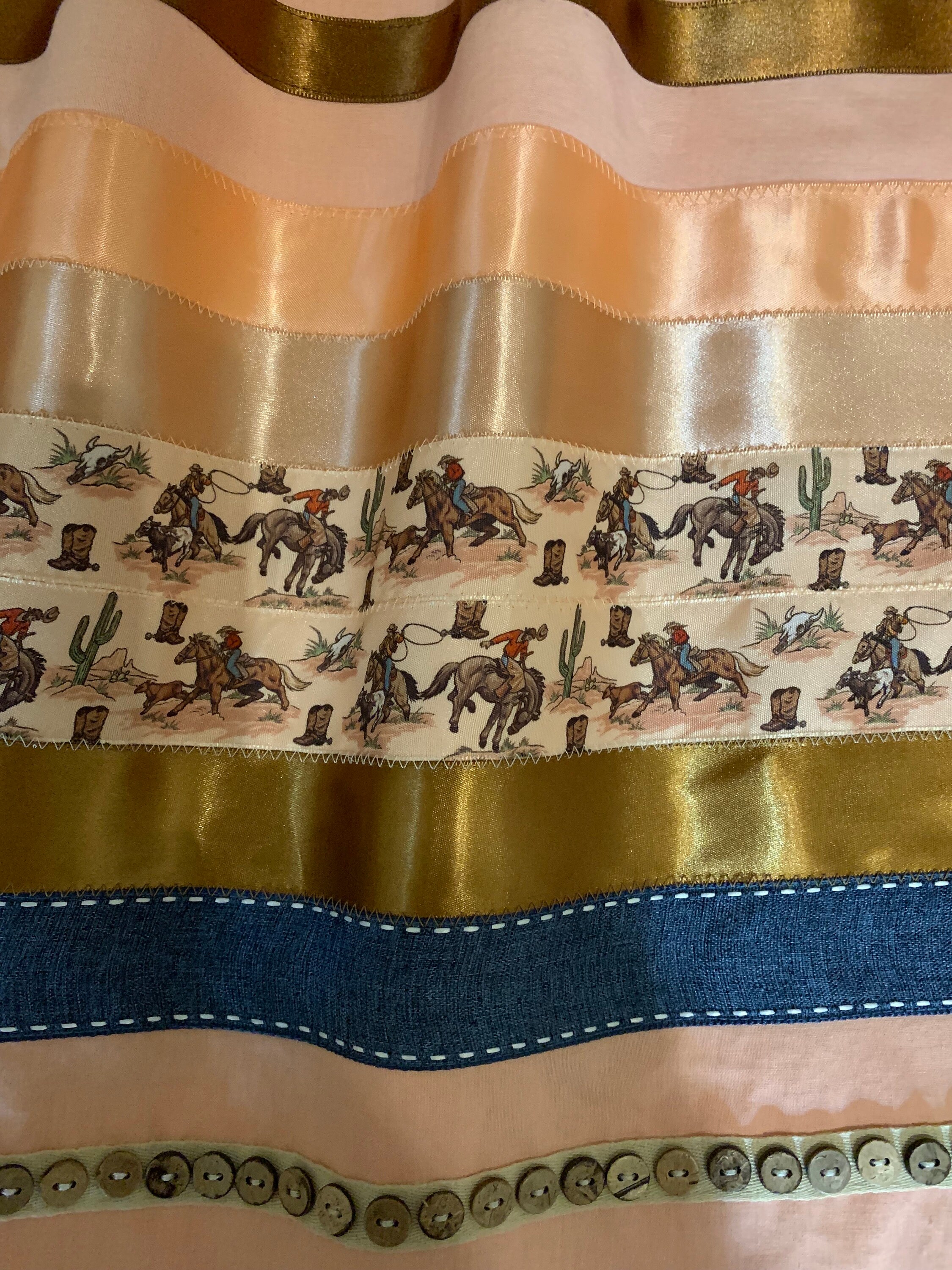 Peach Coral Western Rodeo Cowgirl Ribbon Skirt. - Etsy