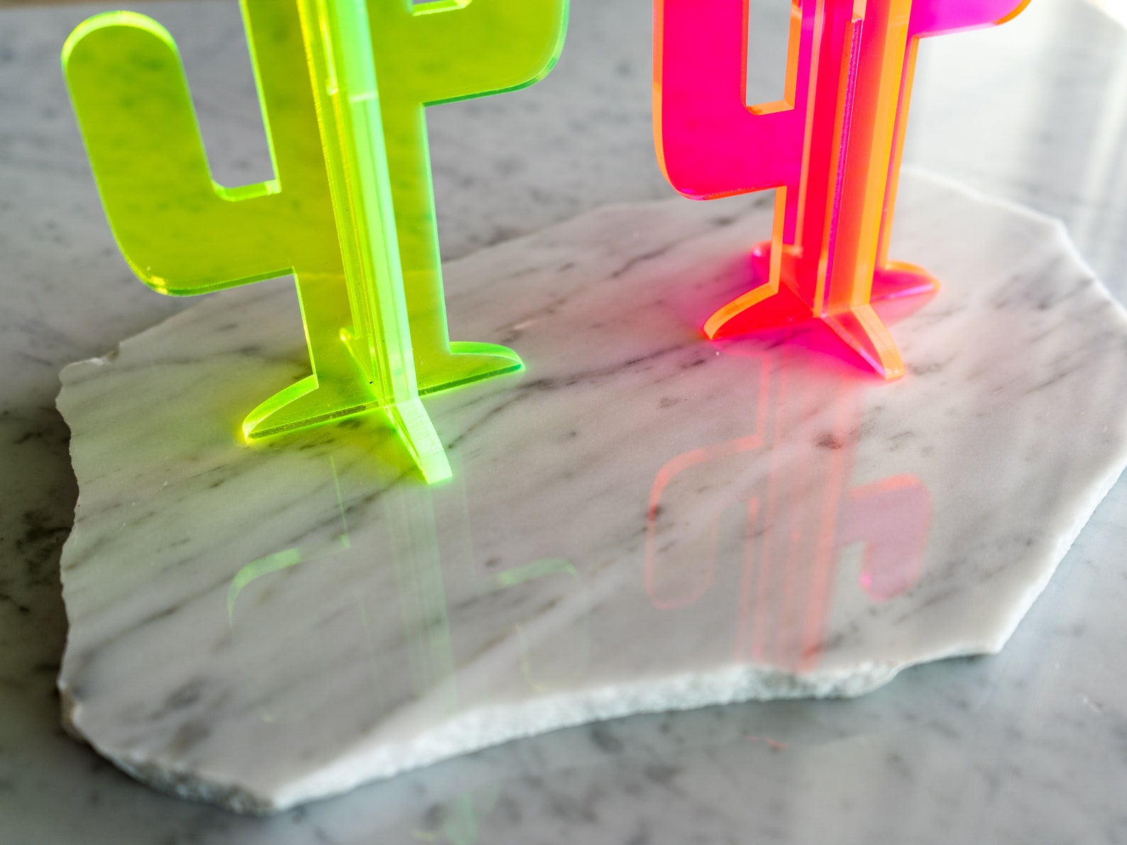 Laser Cut Neon Green Acrylic Cactus, Great Gift, Modern Sculpture, Kids ...