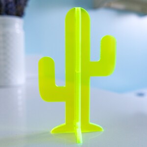 Laser Cut Neon Green Acrylic Cactus, Great Gift, Modern Sculpture, Kids ...