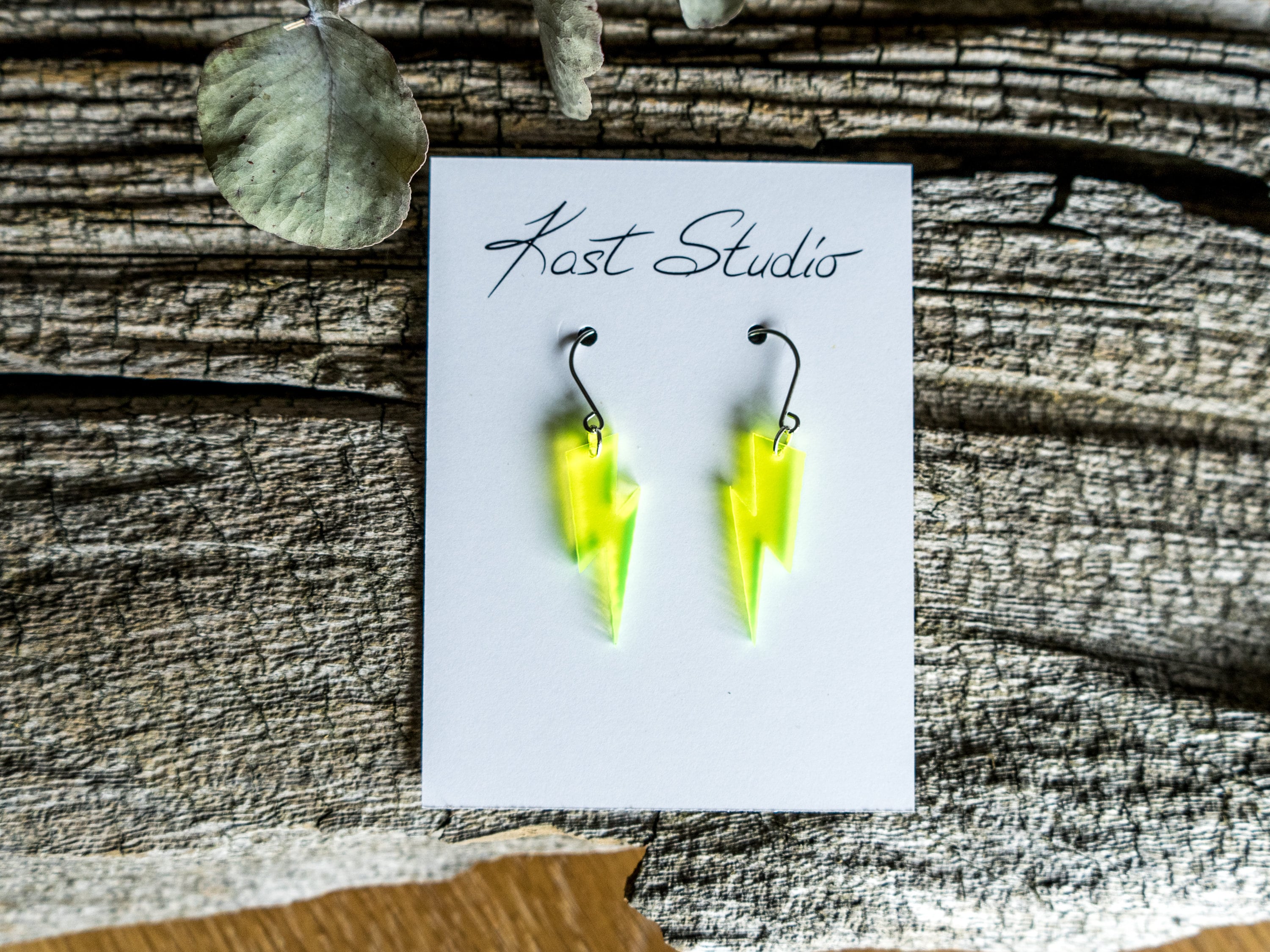 Neon Green Lightning Bolt Earrings, Active Wear, Boho Style, Laser Cut ...