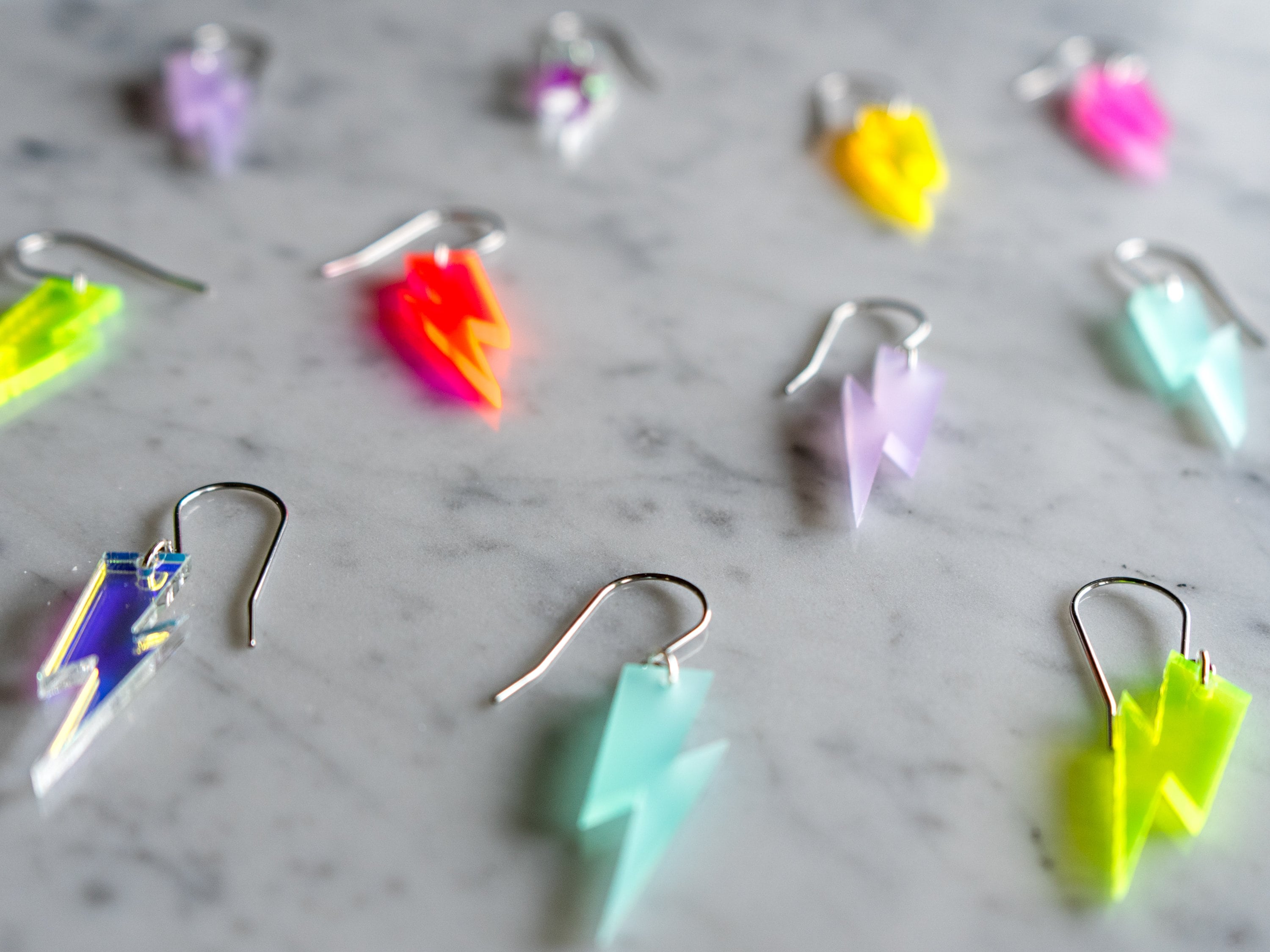 Neon Green Lightning Bolt Earrings, Active Wear, Boho Style, Laser Cut ...