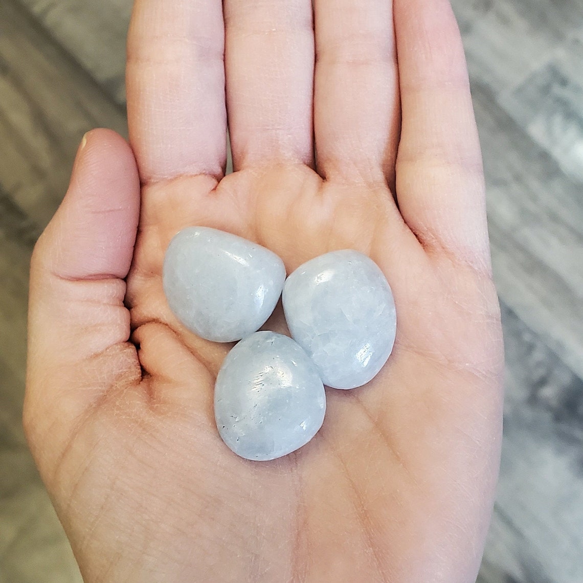 Buy Baby Blue Calcite Crystal Tumbled Smooth Stone Crown, Third Eye ...