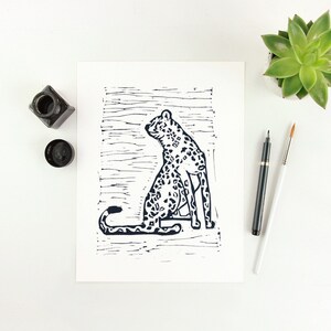Leopard Lino Handmade Card - Etsy
