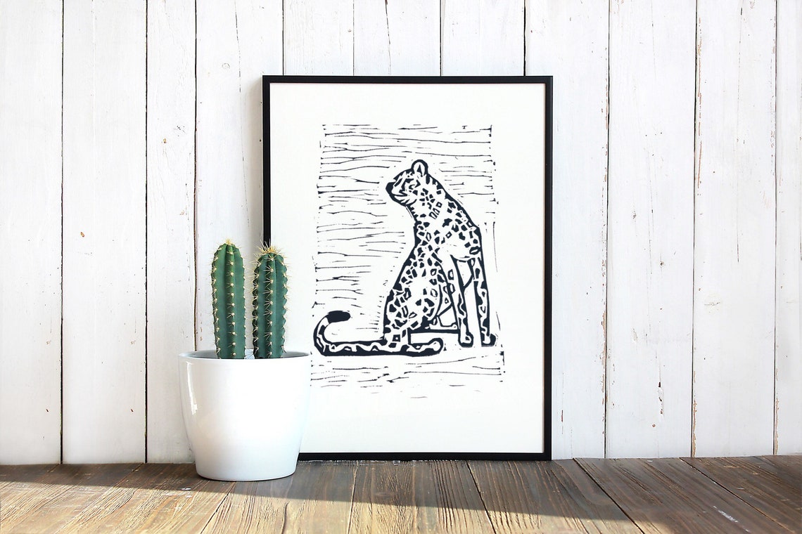 Leopard Lino Handmade Card - Etsy