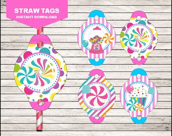 Candy Triangle Banner instant download Sweets birthday | Etsy