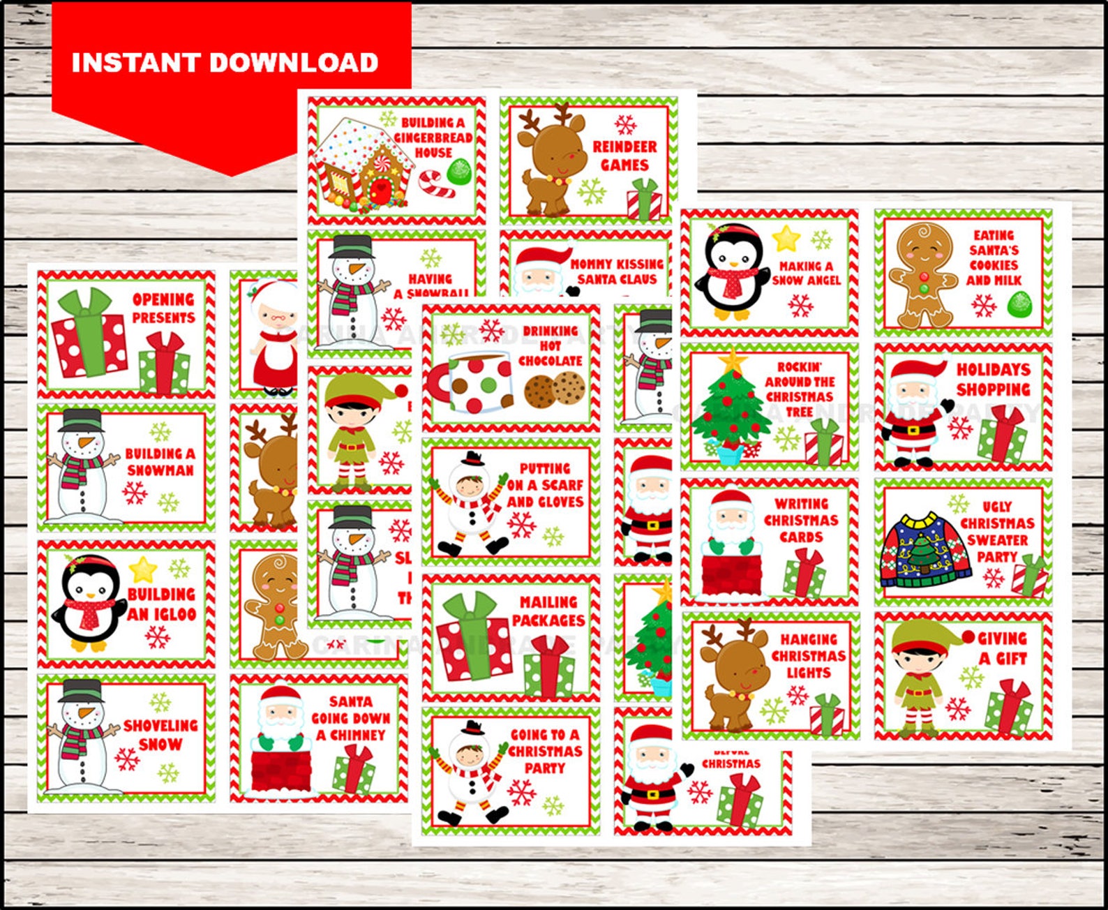 Christmas Charades Party Game Printable Printable PDF - Etsy
