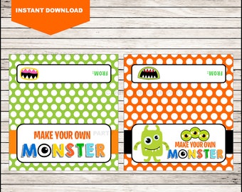 Printable Make Your Own Monster Bag Topper for Monster Halloween Favor ...