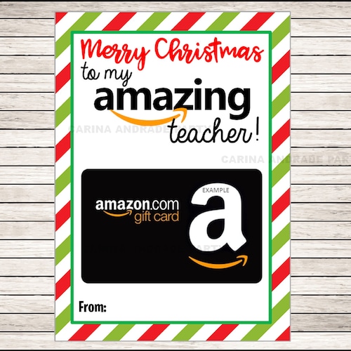 Amazon Gift Card Holder Teacher Christmas Gift Card - Etsy
