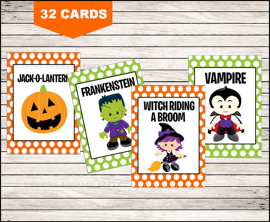 Halloween Charades Party Game Printable PDF Printable 32 - Etsy