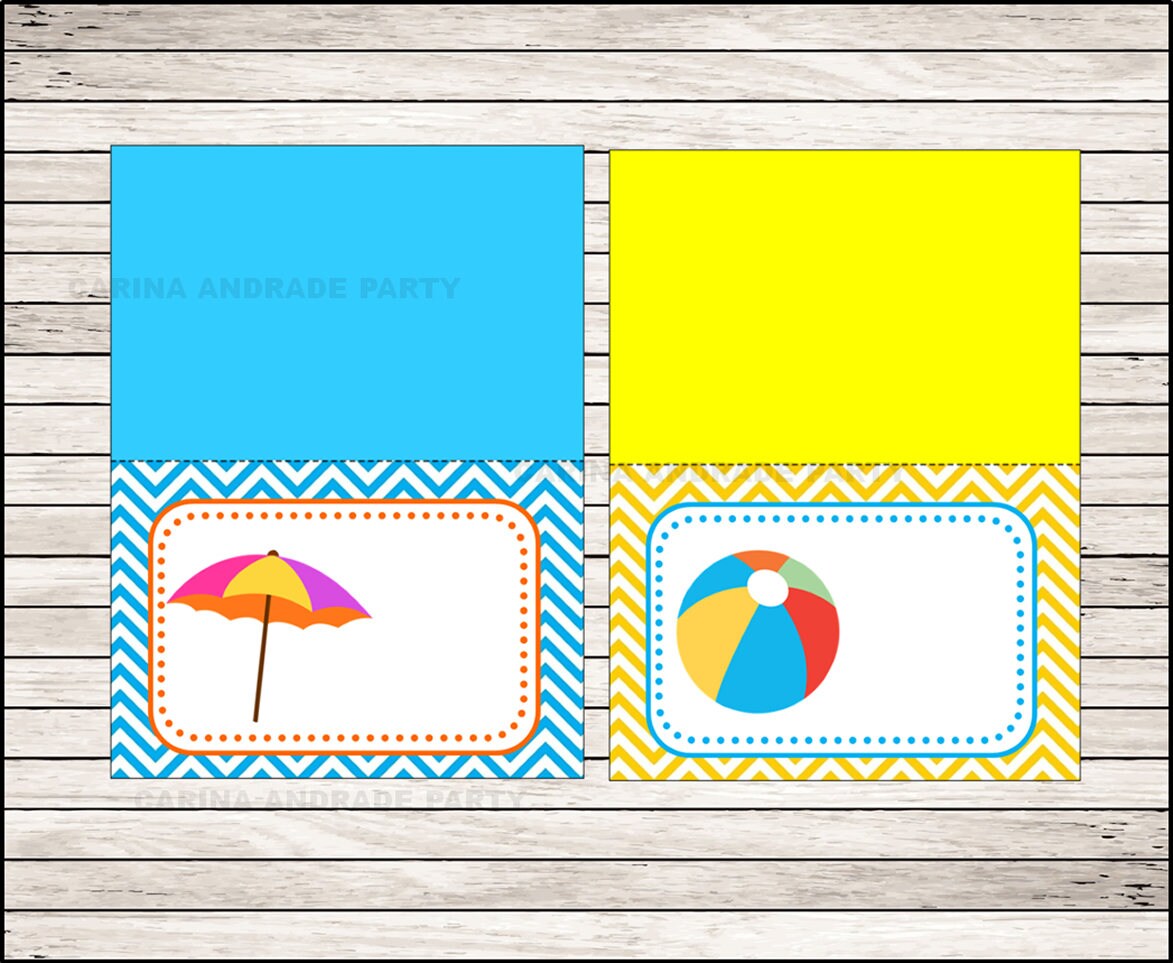 Pool Party Food Labels Instant Download Swimming Pool Tent | Etsy