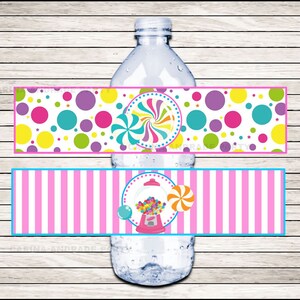 Candy Water Bottle Label Instant Download, Sweets Birthday Bottle ...