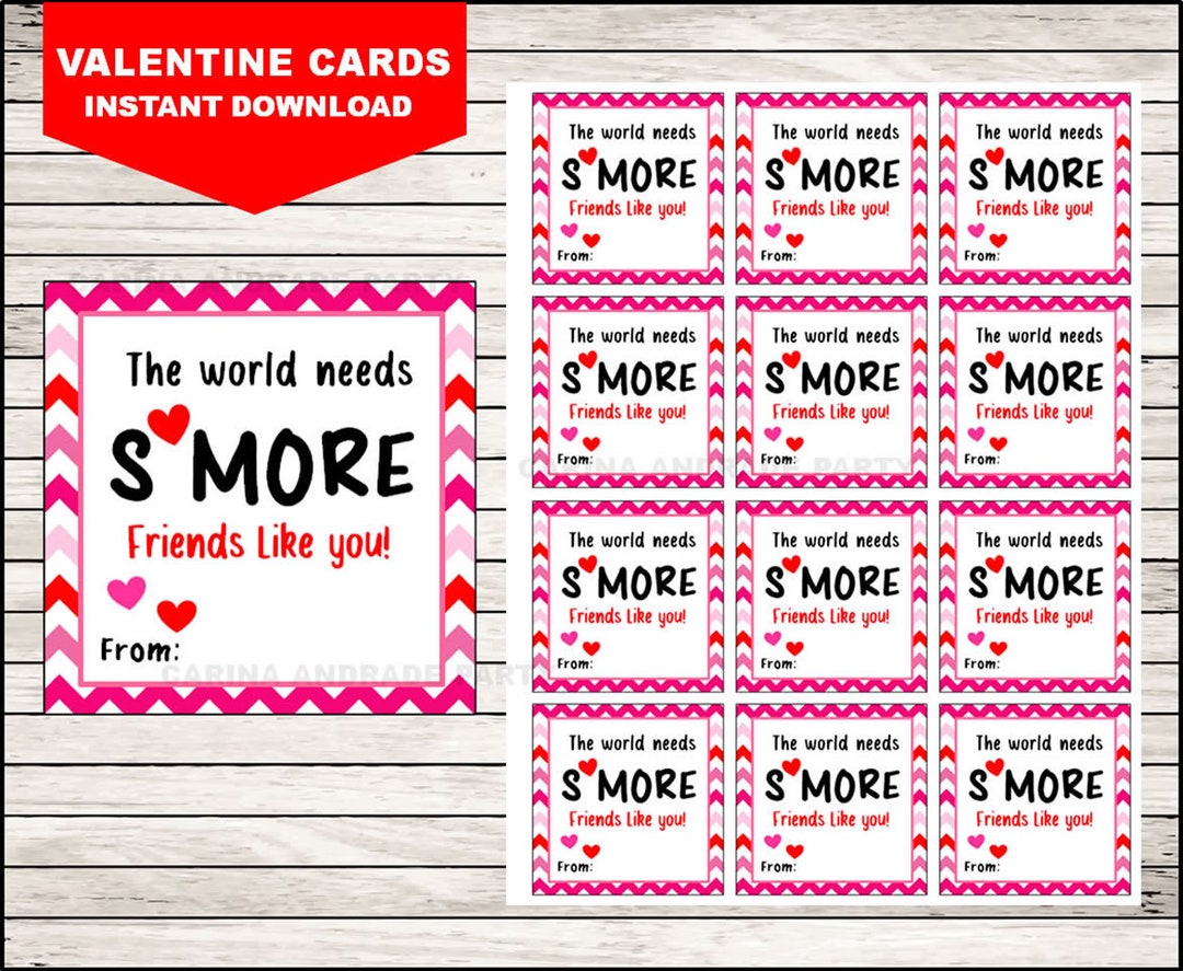 Smore Valentine, S'more Valentine, S'more Friends Valentine, Smore Card ...