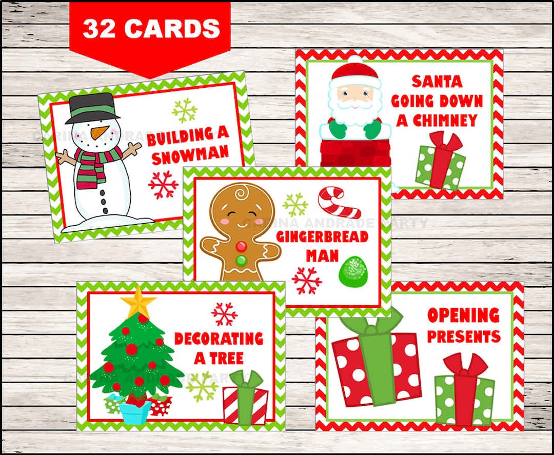 Christmas Charades Party Game Printable Printable PDF - Etsy
