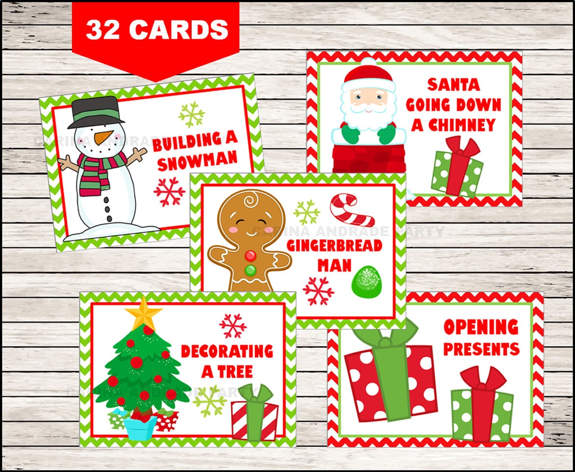 Christmas Charades Party Game Printable Printable PDF | Etsy