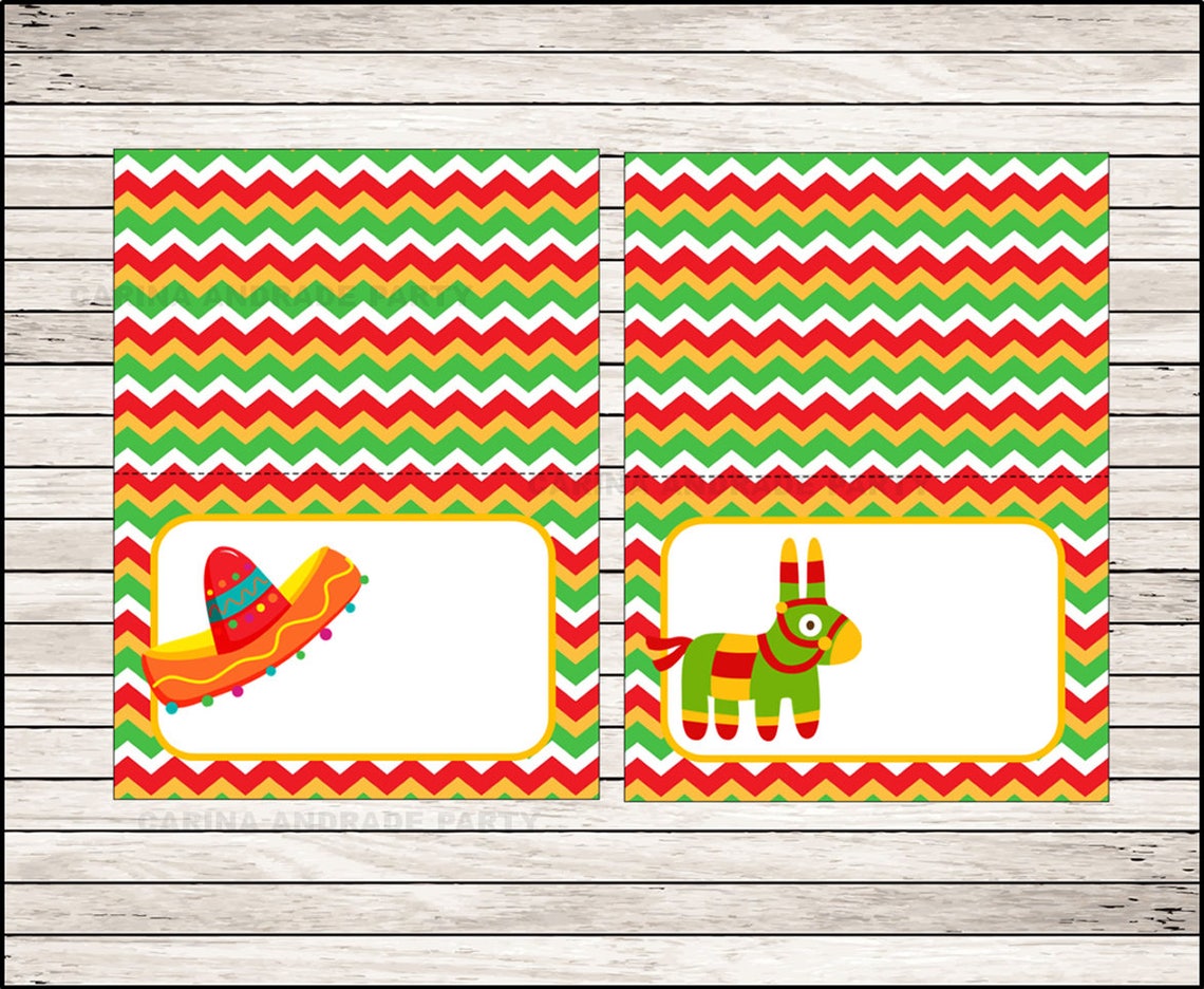 Mexican Fiesta Food Labels Instant Download Cinco De Mayo - Etsy