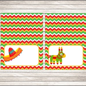 Mexican Fiesta Food Labels Instant Download, Cinco De Mayo Party Tent ...