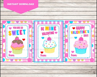 Donut Valentines Day Cards INSTANT DOWNLOAD Sweet Valentine | Etsy