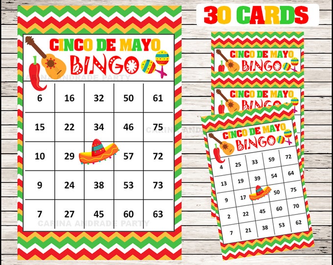 Fiesta BINGO Game, Comes With 50 Different Bingo Cards, Bingo Game for ...