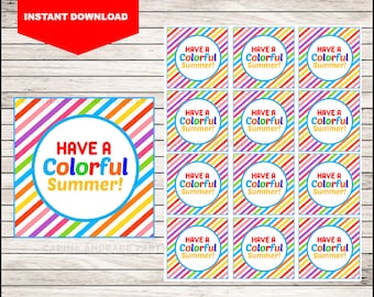 Printable End of School Cards , Have a Colorful Summer Funny Gift Tags ...