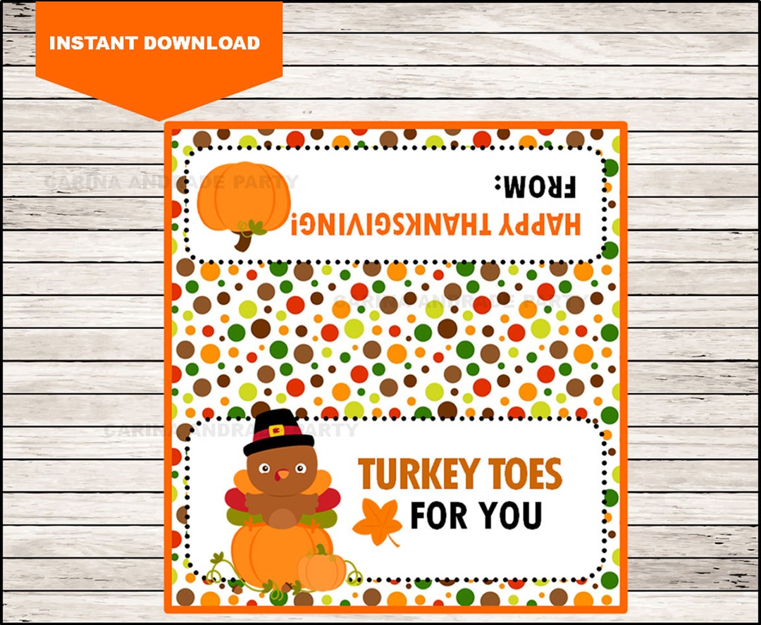 Thanksgiving Bag Toppers Turkey Toes Birthday Bag Toppers Thanksgiving ...