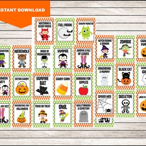 Halloween Charades Party Game Printable PDF Printable 32 - Etsy